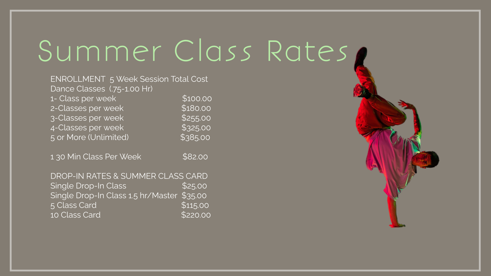 Youth Schedule - Avanti Dance Company